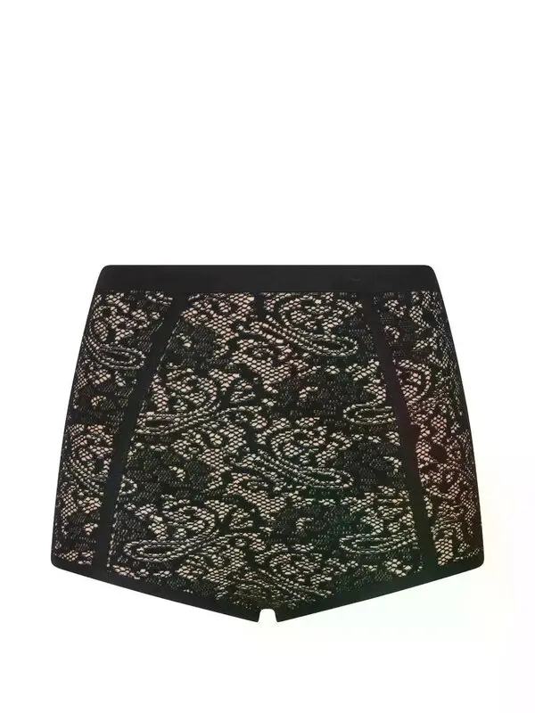 Elisabetta Franchi Lace-pattern Logo-detail Shorts
