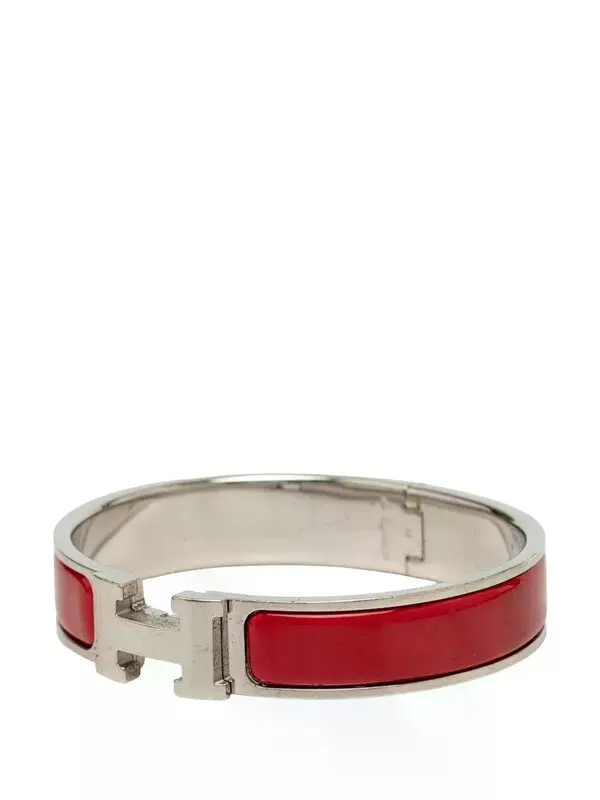 Hermès 2000-2026 Narrow Enamel Clic H Bracelet Pm Costume Bracelet - Red