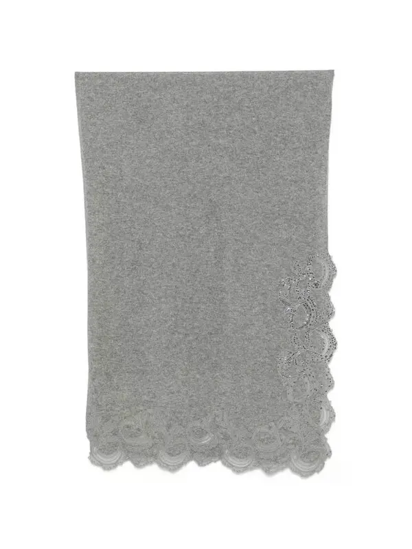 Ermanno Scervino Lace-trimmed Sequin-embellished Scarf