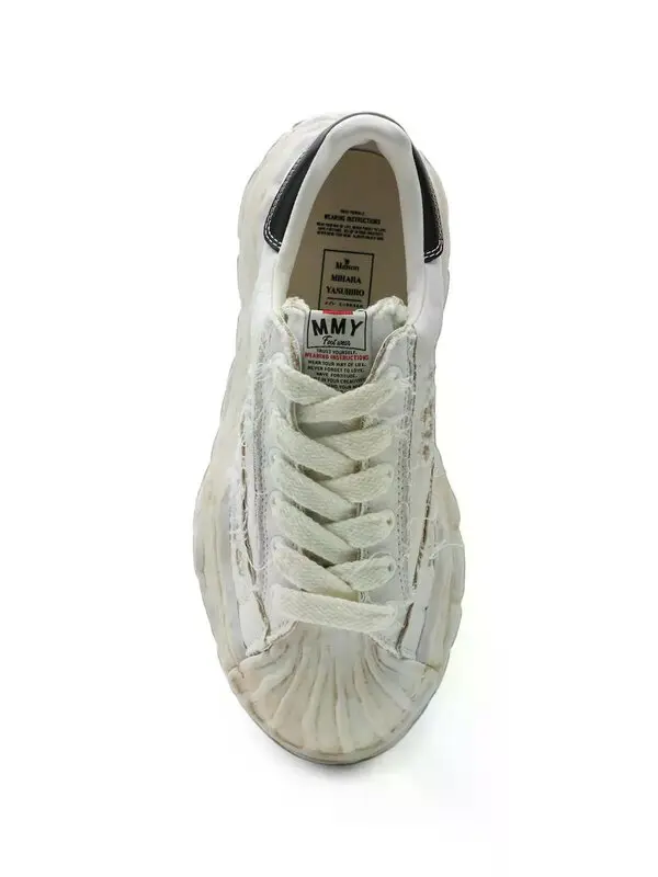 Mihara Yasuhiro Blakey Og Sole Ripped Overdye Canvas Low-top Sneakers