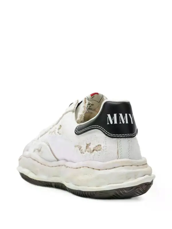 Mihara Yasuhiro Blakey Og Sole Ripped Overdye Canvas Low-top Sneakers