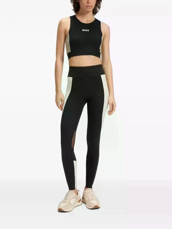 BOSS Logo-print Panelled Sports Bra