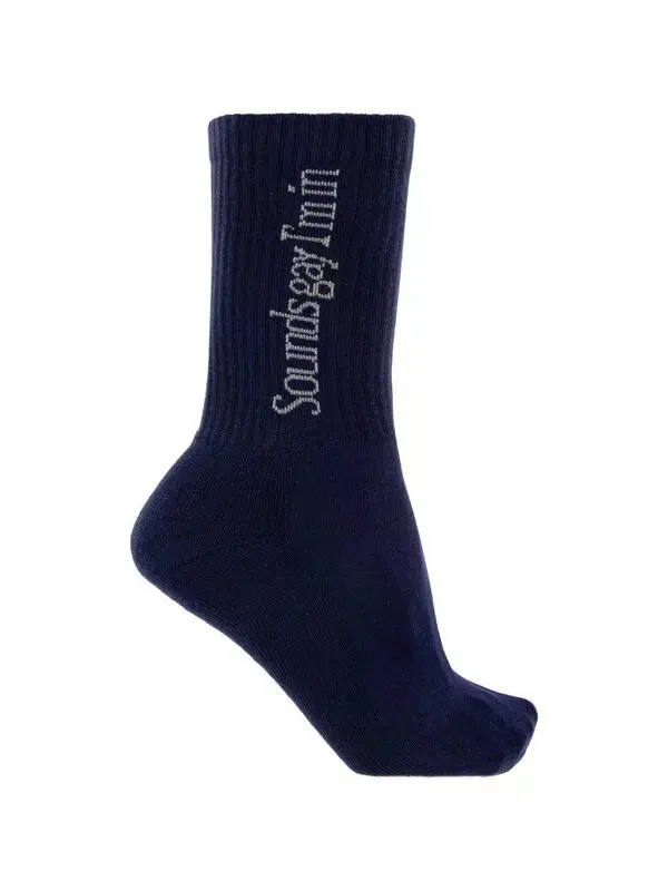 CARNE BOLLENTE Logo-embroidered Ribbed Socks