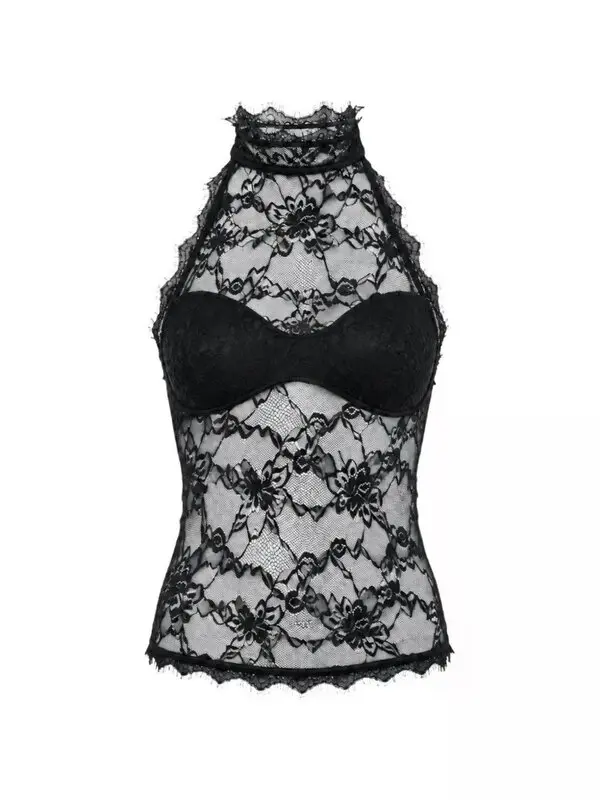 OW Selah Floral-lace Halterneck Top