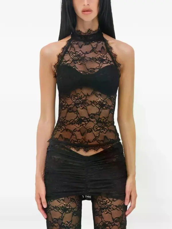 OW Selah Floral-lace Halterneck Top