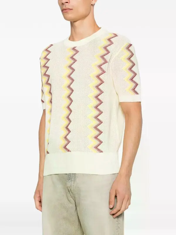 LANVIN Zigzag-pattern Short-sleeve T-shirt