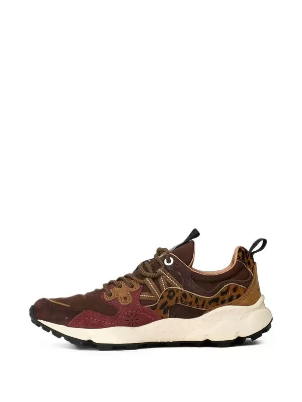 FLOWER MOUNTAIN Yamano 3 Unit Leopard-print Panel Sneakers - Brown
