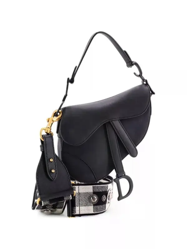 Dior Ultra Matte Saddle Handbag With Strap Leather Mini Shoulder Bag