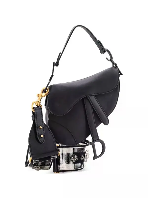 Dior Ultra Matte Saddle Handbag With Strap Leather Mini Shoulder Bag