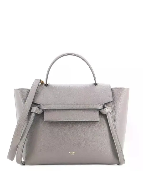 Celine Belt Bag Textured Leather Micro Satchel - Grey
