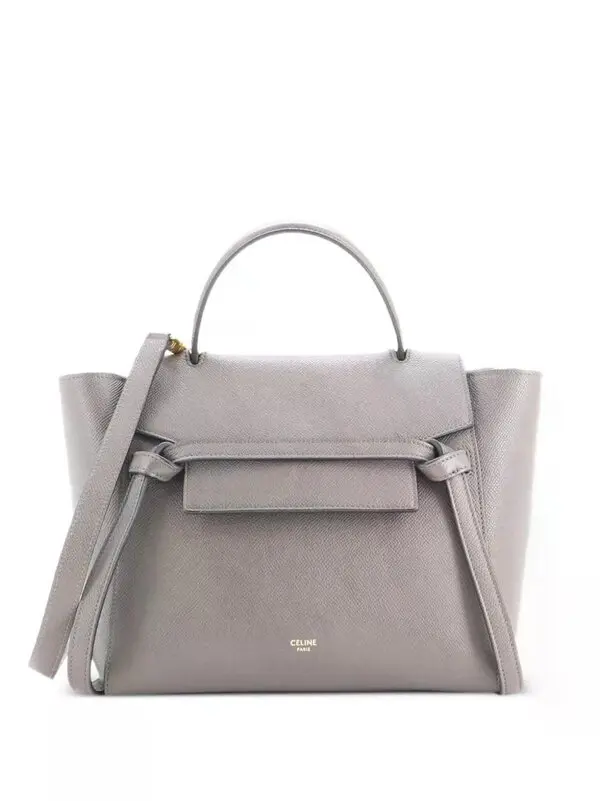 Celine Belt Bag Textured Leather Micro Satchel - Grey