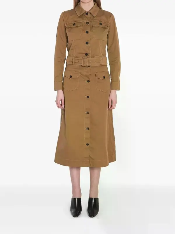 Saint Laurent Belted Cotton Jacket - Brown