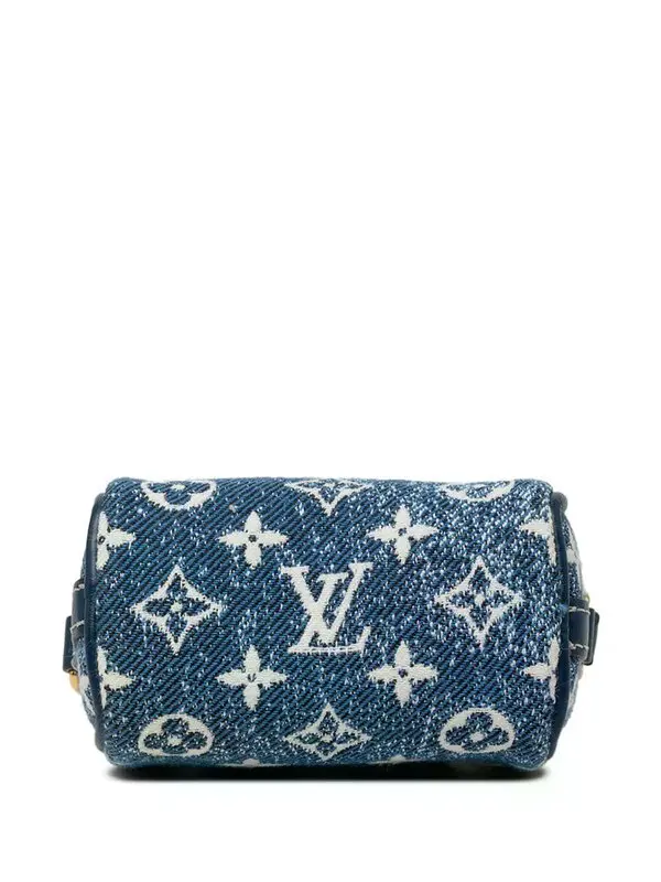 LOUIS VUITTON 2021 Monogram Jacquard Denim Micro Speedy Bag Charm Key Chain