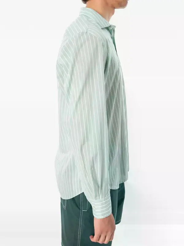MC2 SAINT BARTH Ice Striped Cotton-voile Shirt