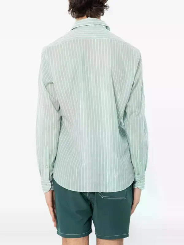 MC2 SAINT BARTH Ice Striped Cotton-voile Shirt
