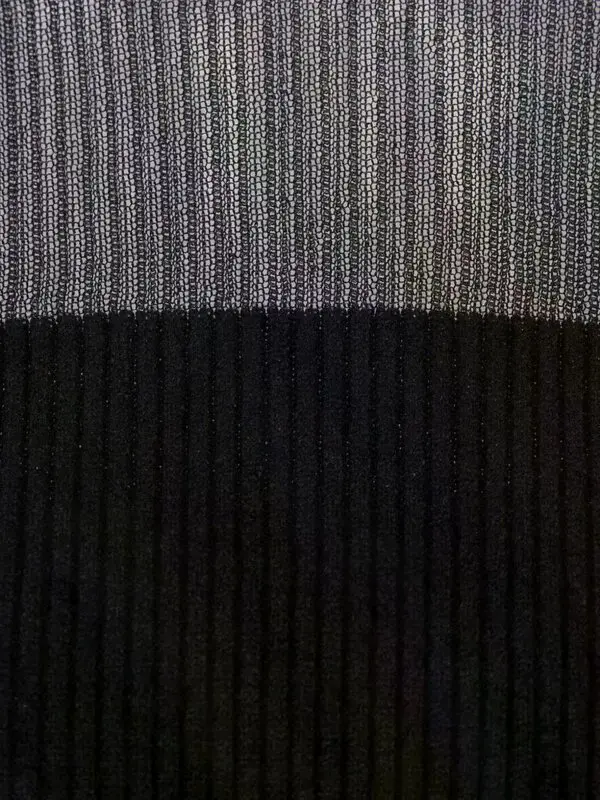 CFCL Ribbed-knit Lurex-finish Log-sleeve Top - Black