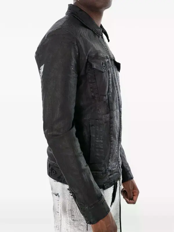 MD75 Cracked-effect Denim Jacket