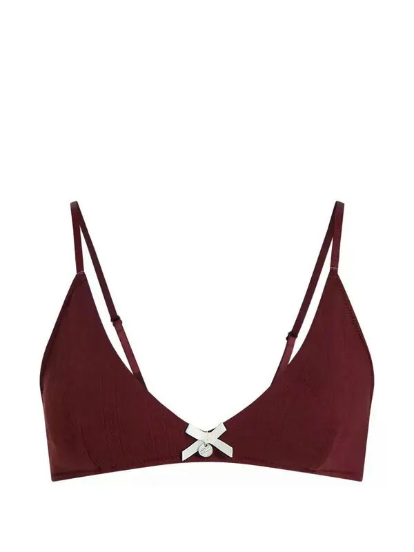 Karl Lagerfeld Autograph Pointelle Bralette - Red