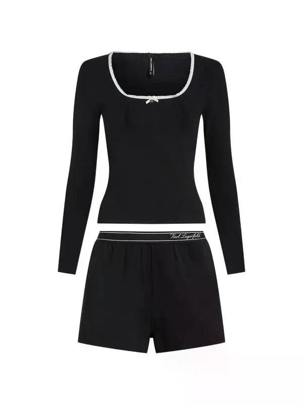 Karl Lagerfeld Lace-trim Pointelle Pajamas