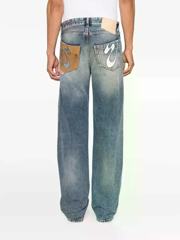 PDF Distressed Graphic-print Jeans