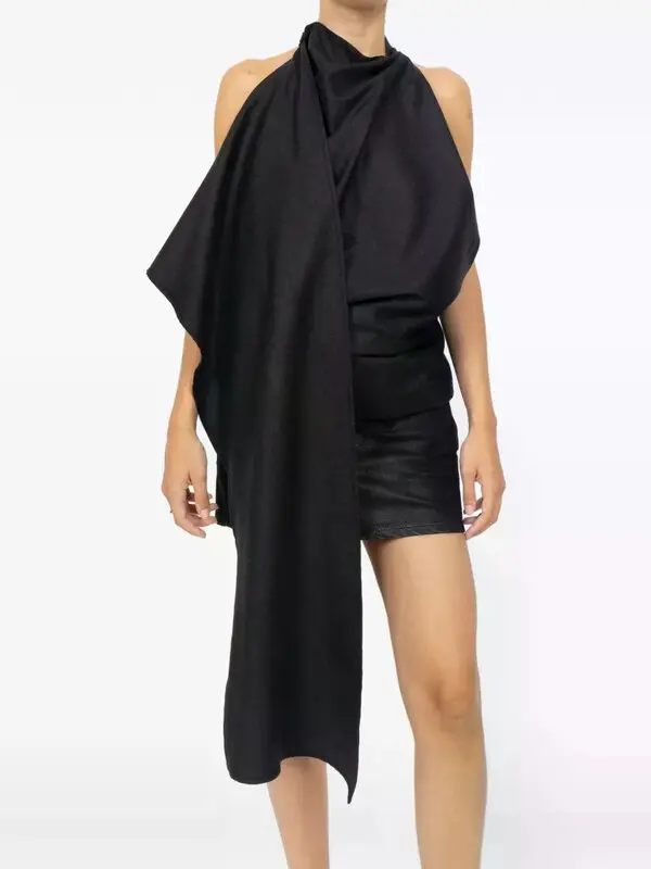 RÓHE Draped Open-back Top - Black