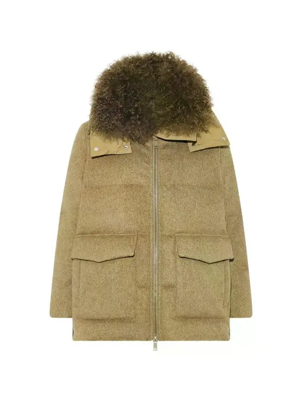 YVES SALOMON Cashmere Hooded Coat - Green