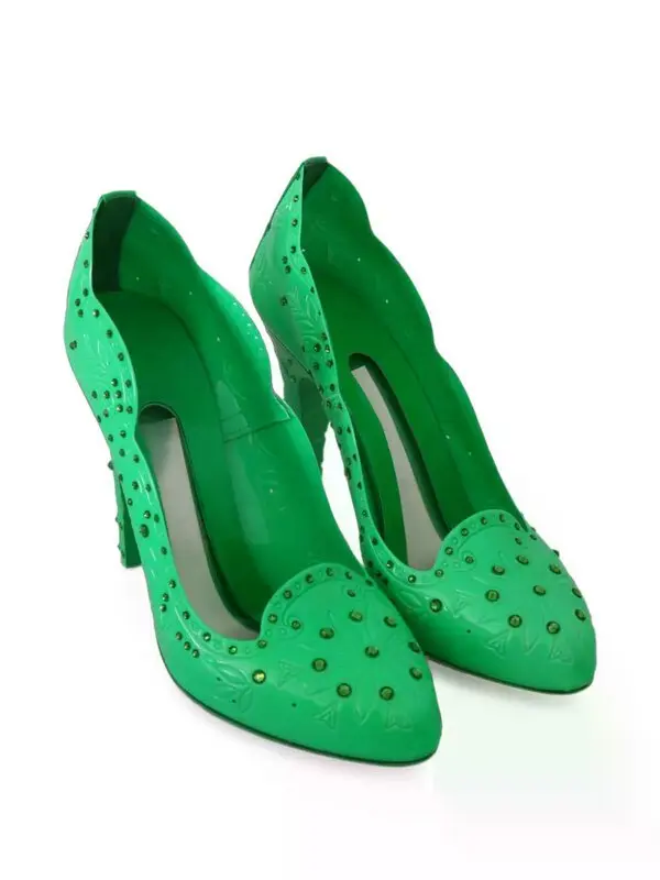 Dolce & Gabbana Crystal-embellished Cutout Pumps - Green