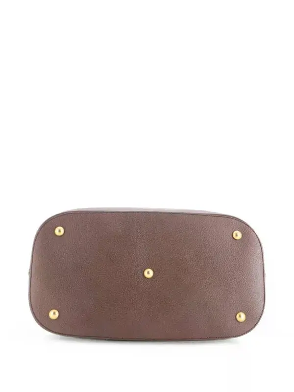 Gucci Savoy Web Bowling Tote Gg Coated Canvas And Leather Small Handbag - Brown