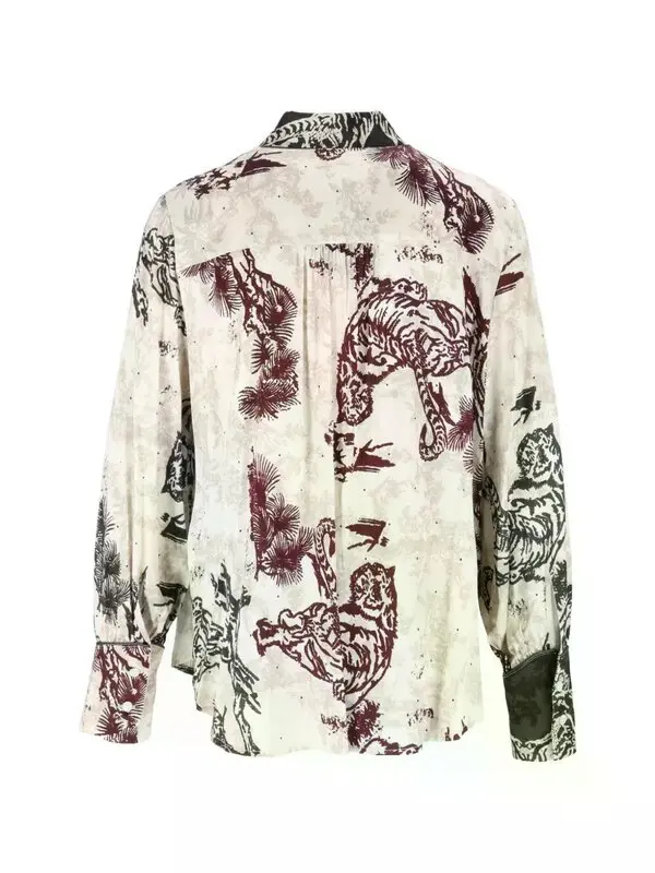 SHIRTAPORTER Tiger-print Long-sleeve Shirt - Neutrals