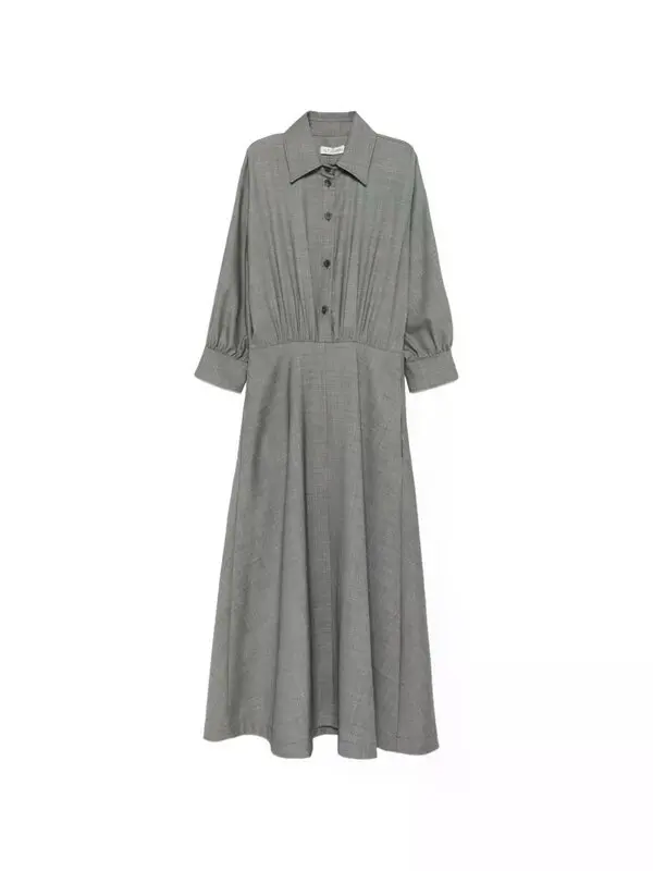 Altuzarra Eleanor Pleated Midi Shirt Dress - Grey