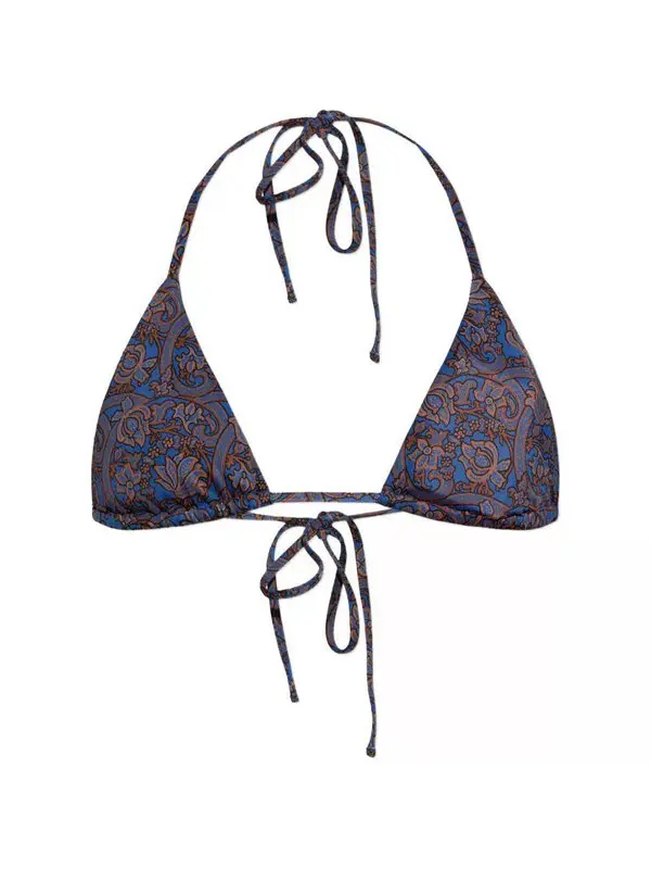 Matteau Paisley-print Triangle Bikini Top - Blue