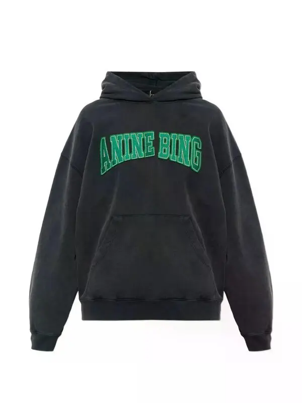 ANINE BING Harvey Logo-patch Hoodie