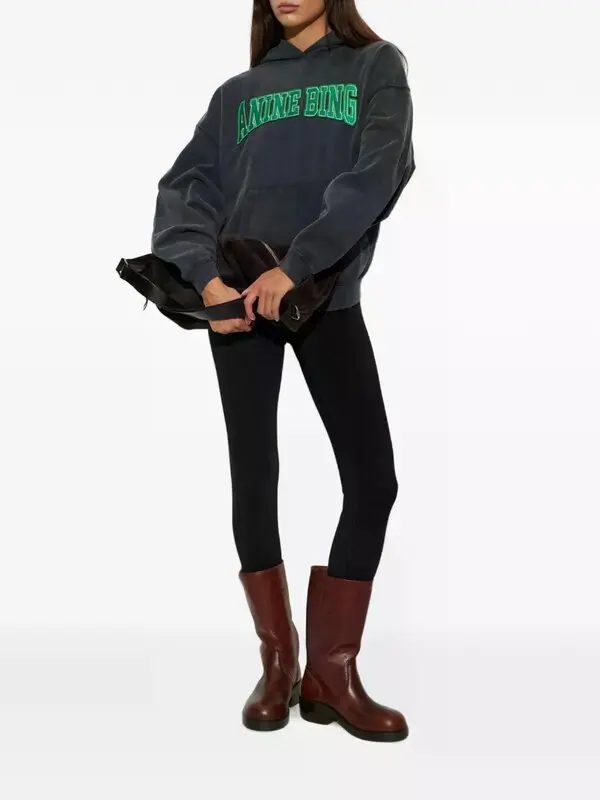 ANINE BING Harvey Logo-patch Hoodie
