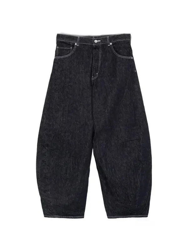 Comme Des Garçons Contrast-stitch Wide-leg Jeans - Blue