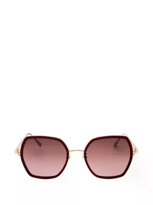 Chopard Geometric-frame Sunglasses - Red