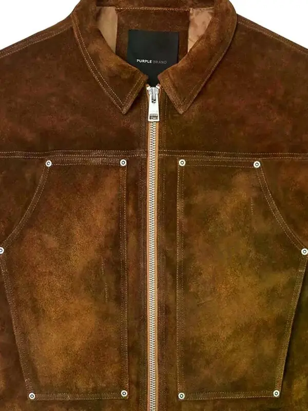 PURPLE BRAND Suede Carpenter Jacket - Brown
