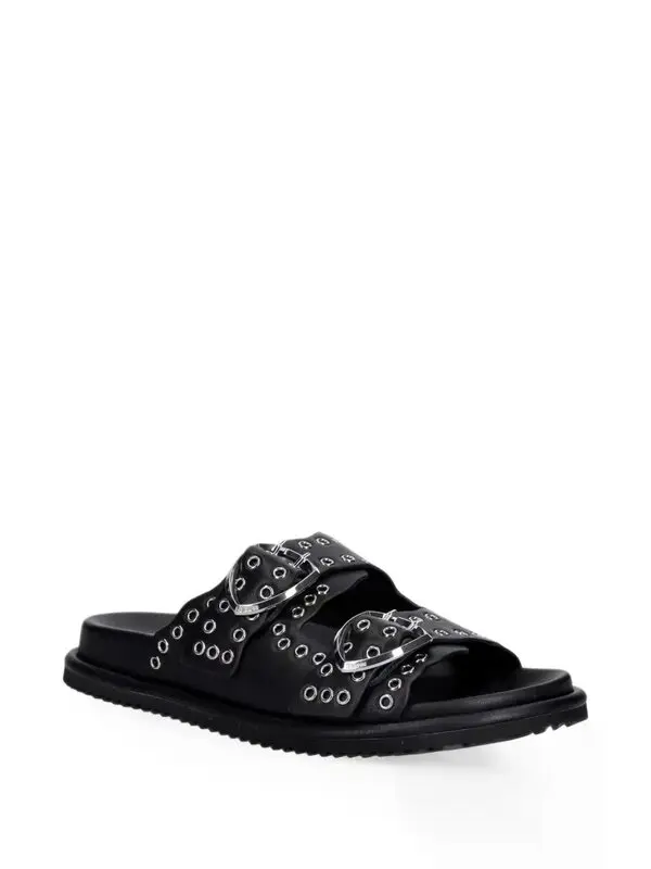 BLAUER. Eyelet-embellished Buckle-fastening Sandals