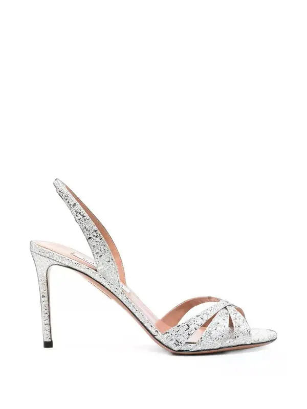 AQUAZZURA Metallic-effect Slingback Sandals