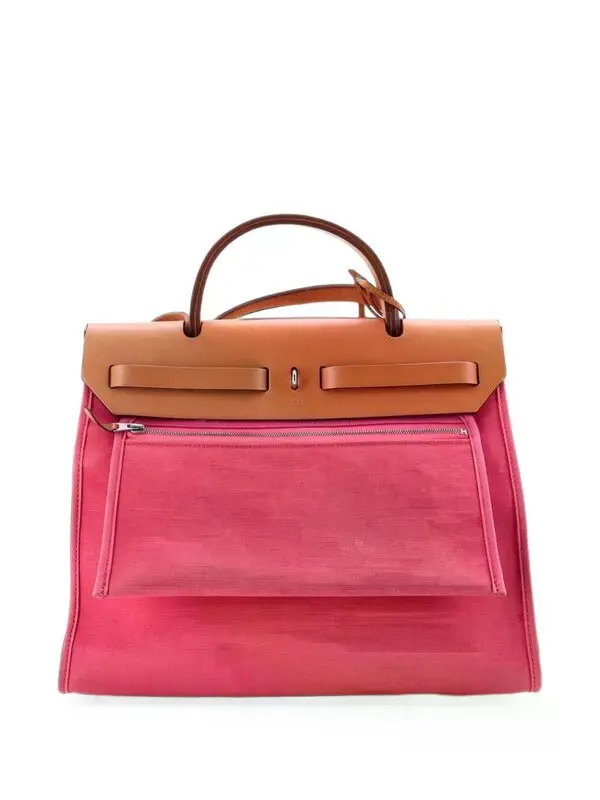 Hermès Herbag Zip Leather And Toile 31 Shoulder Bag