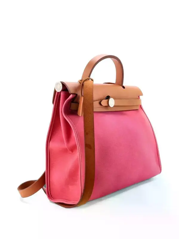 Hermès Herbag Zip Leather And Toile 31 Shoulder Bag