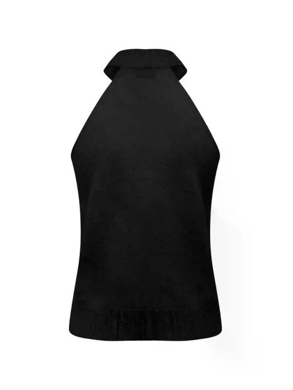 LANEUS Halterneck Knitted Top