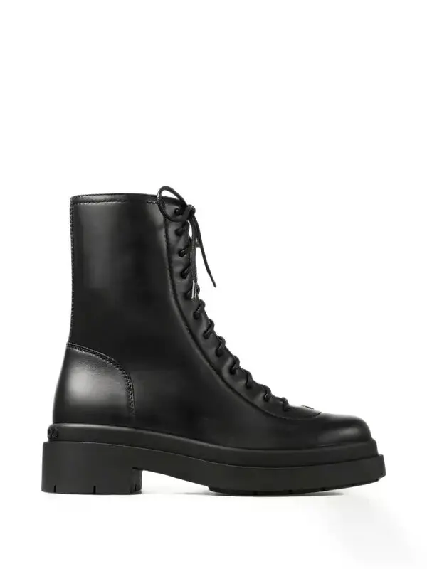 JIMMY CHOO Sima Flat Smooth-leather Ankle Boots - Black