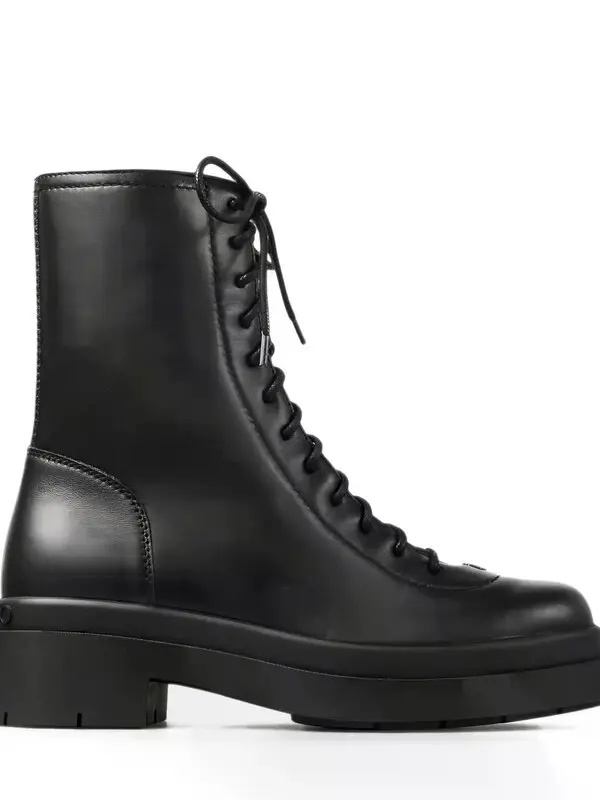 JIMMY CHOO Sima Flat Smooth-leather Ankle Boots