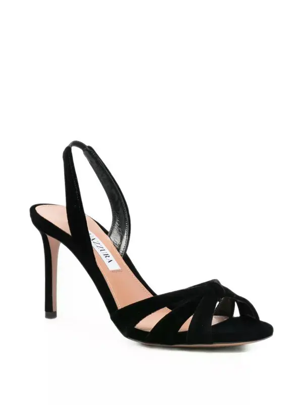 AQUAZZURA Velvet Slingback Sandals - Black