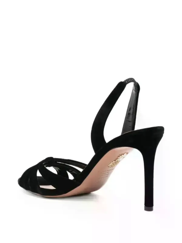 AQUAZZURA Velvet Slingback Sandals - Black
