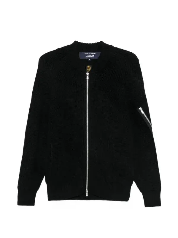 Comme Des Garçons Ribbed-knit Zip-up Cardigan
