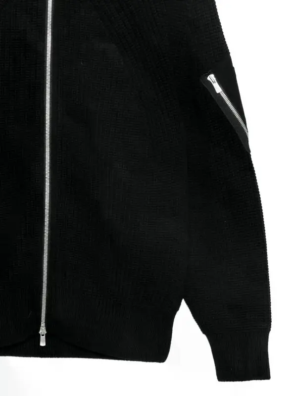 Comme Des Garçons Ribbed-knit Zip-up Cardigan