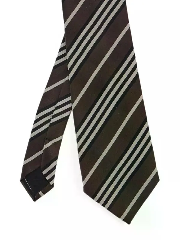 Saint Laurent Striped Tie In Silk