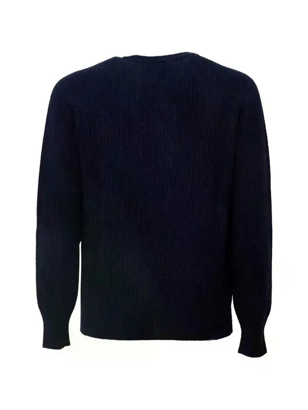 AMARANTO Ribbed-knit Henley Sweater