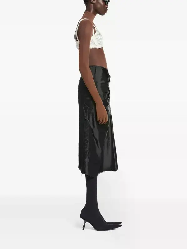 Balenciaga Draped Raw-edge Midi Skirt